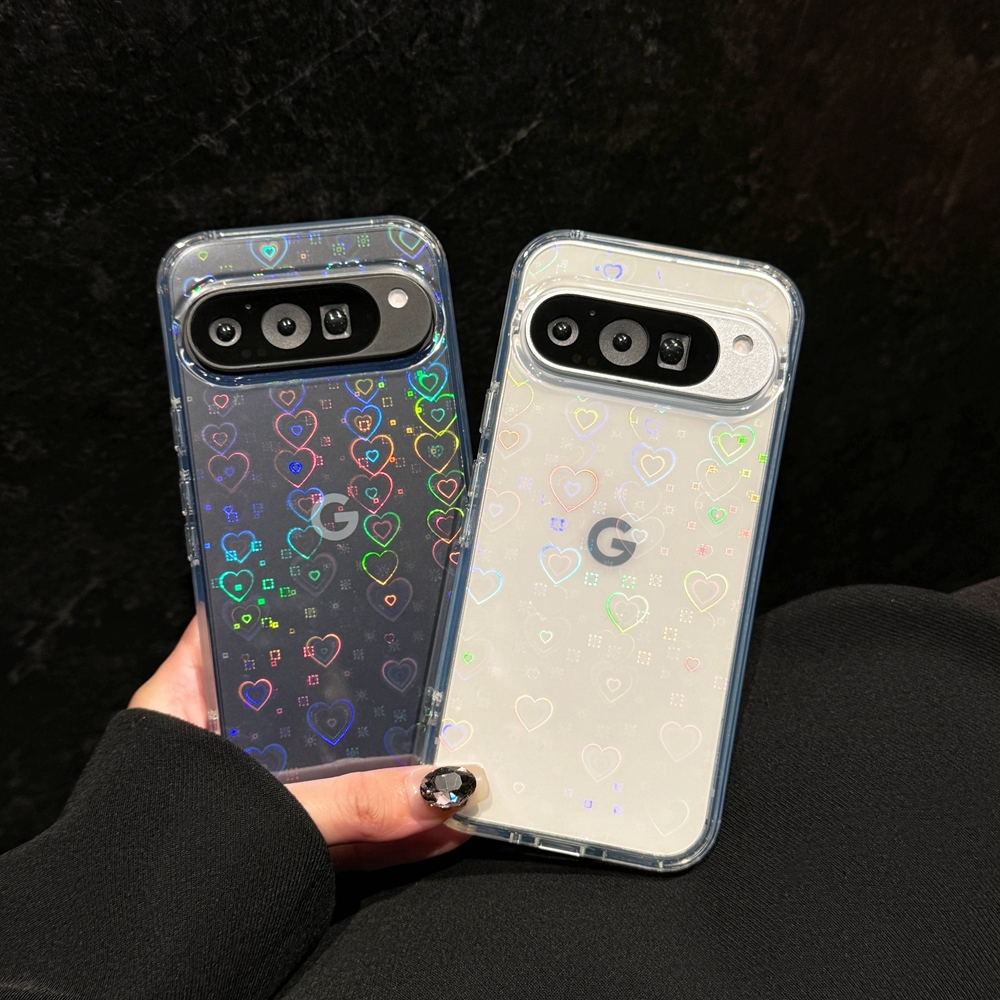 Laser Gradient Mini Love Clear Phone Case For Google Pixel 9 10 Pro XL ...