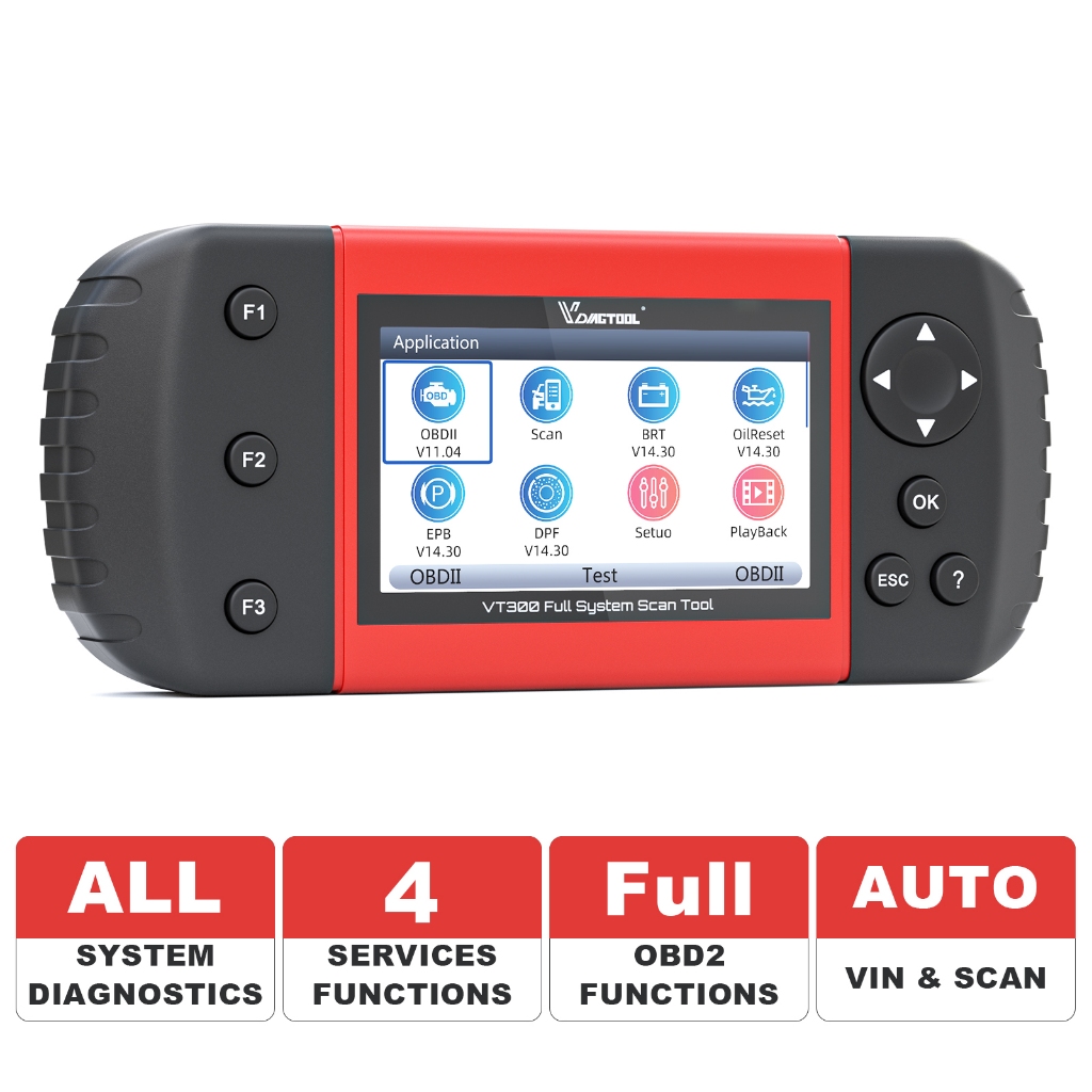 VDIAGTOOL VT300 OBD2 Scanner Full System Diagnostic Scan Tool Lifetime ...