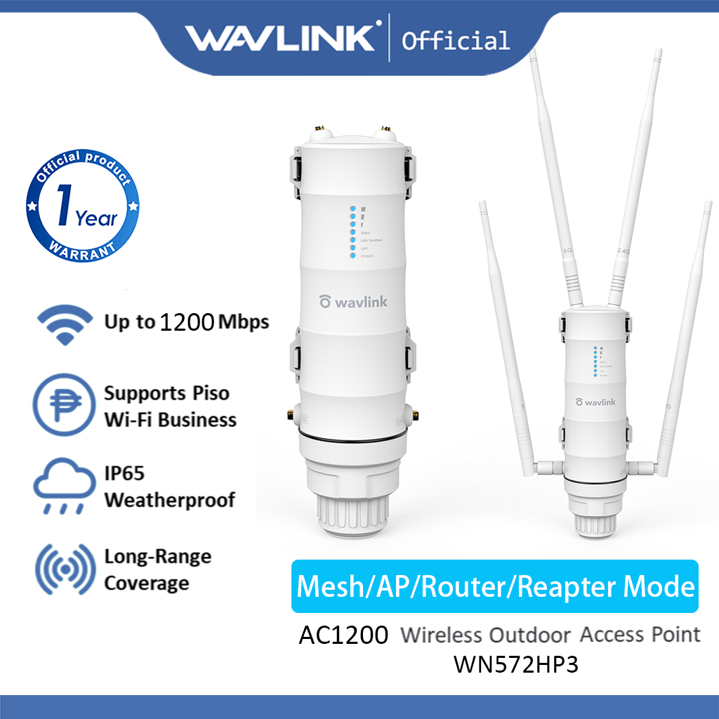 Wavlink Wi-Fi 5 Dual-Band 2.4g+5g 1200mbps High Power Outdoor Wireless ...