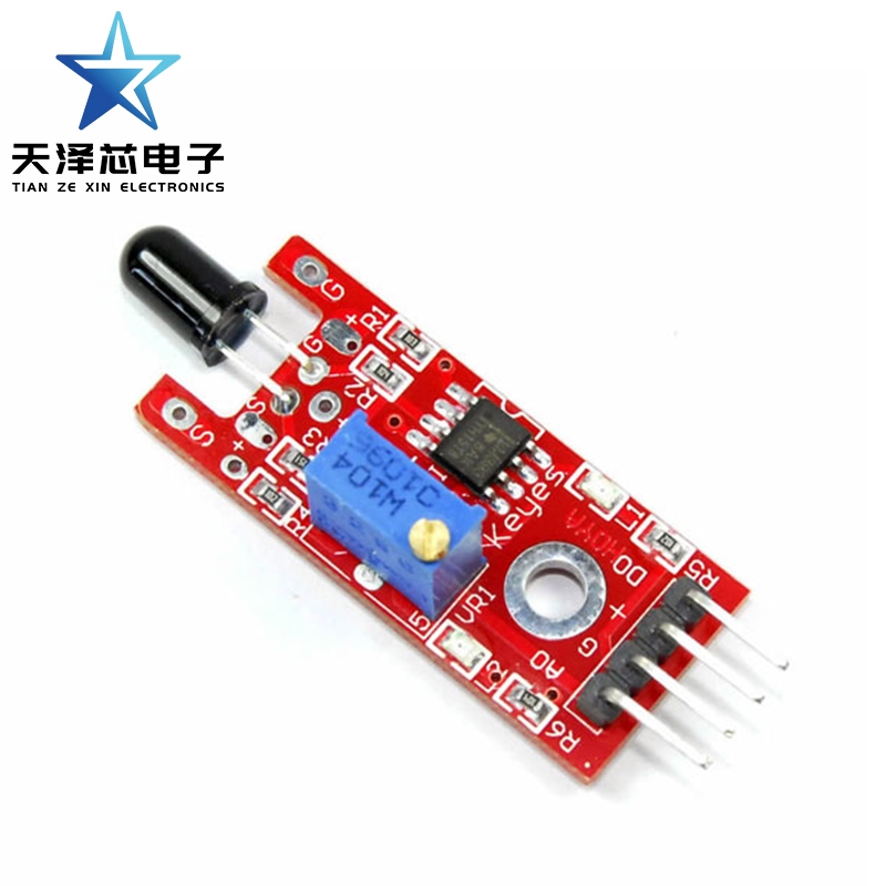 4Pin Flame Sensor Module Red Board KY-026 For DIY Arduino Raspberry Pi ...