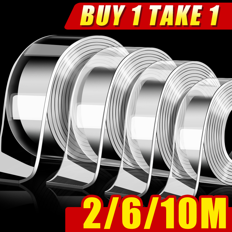 2M/6M/10M Nano Tape Double Sided Tape Strong Viscosity Waterproof Reusable Multifunction Sticky ...