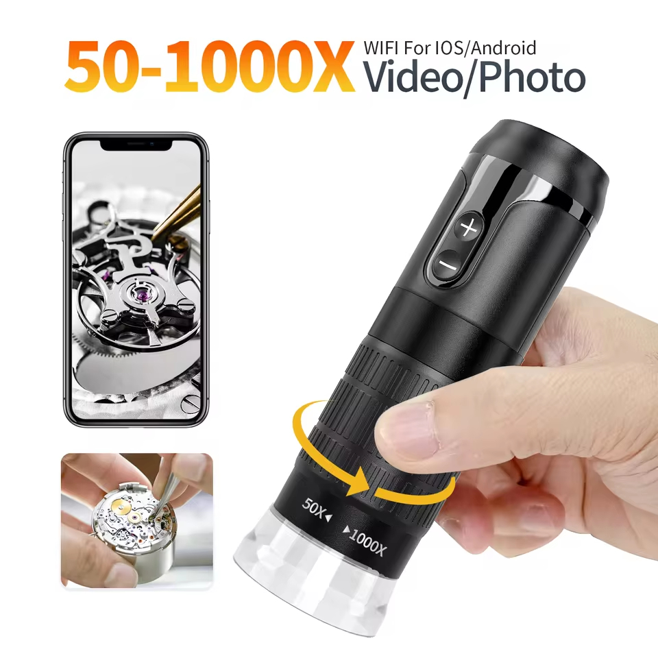 Digital Microscope Wireless Pocket Handheld USB Microscopes 50x-1000x ...
