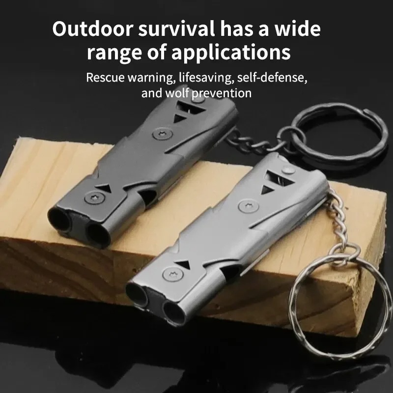 Survival Whistle Dual-Tube Sonic Boom Whistle Outdoor Distress ...