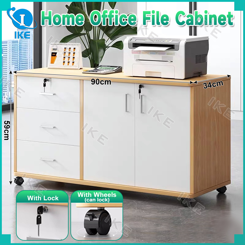 Wooden Locker Data Storage Cabinet Drawer Organizer With Wheels File ...