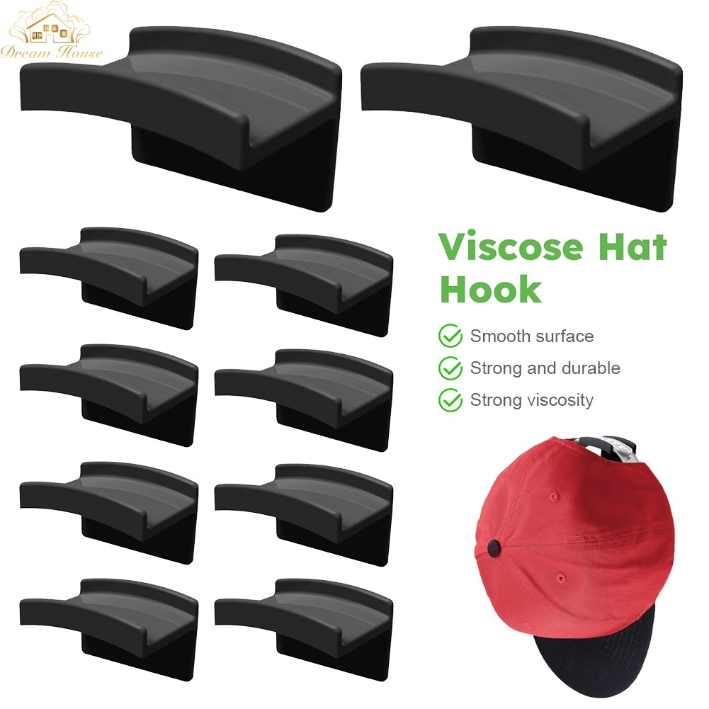10 Pcs Wall Adhesive Hat Hooks Baseball Caps Hook No Drilling Cap ...