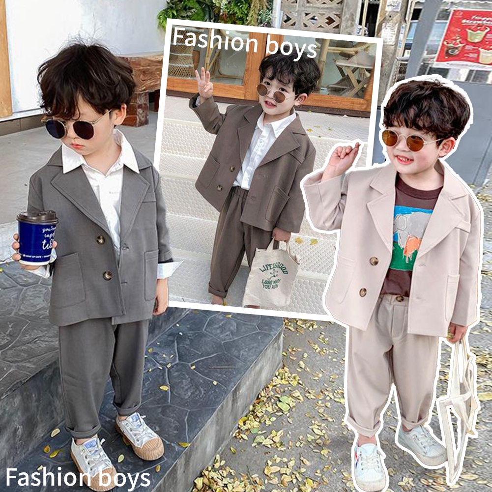 2-12Years Kids Boys semi Formal Suit Blazer Pants Bow-tie Outfit Green ...