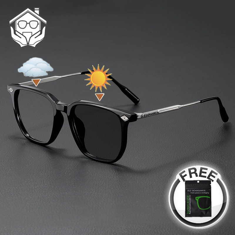 Photochromic Anti Radiation Eye Glasses For Women Men Elastic Square ...