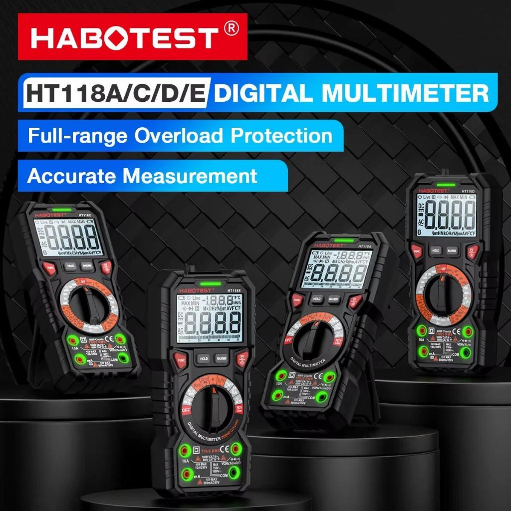 HABOTEST HT118 Digital Multimeter Ture RMS 1000V Auto Range NCV Hz ...