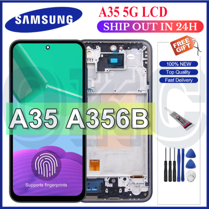 Original AMOLED LCD Display For Samsung Galaxy A35 5G LCD with frame ...