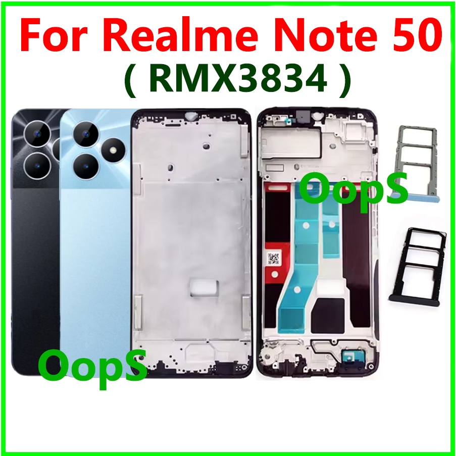 Back Battery Cover For Realme Note 50 RMX3834 Phone LCD Front Housing ...