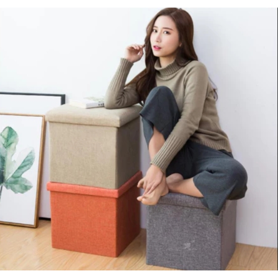 Multifunction Rectangular Storage Stool Sit Folding Storage Box Adults ...