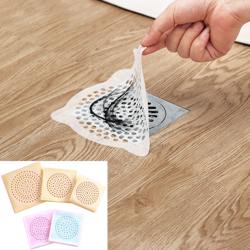 10PCS Disposal Self Adhesive Drainer Sticker Anti Block Hair Block ...