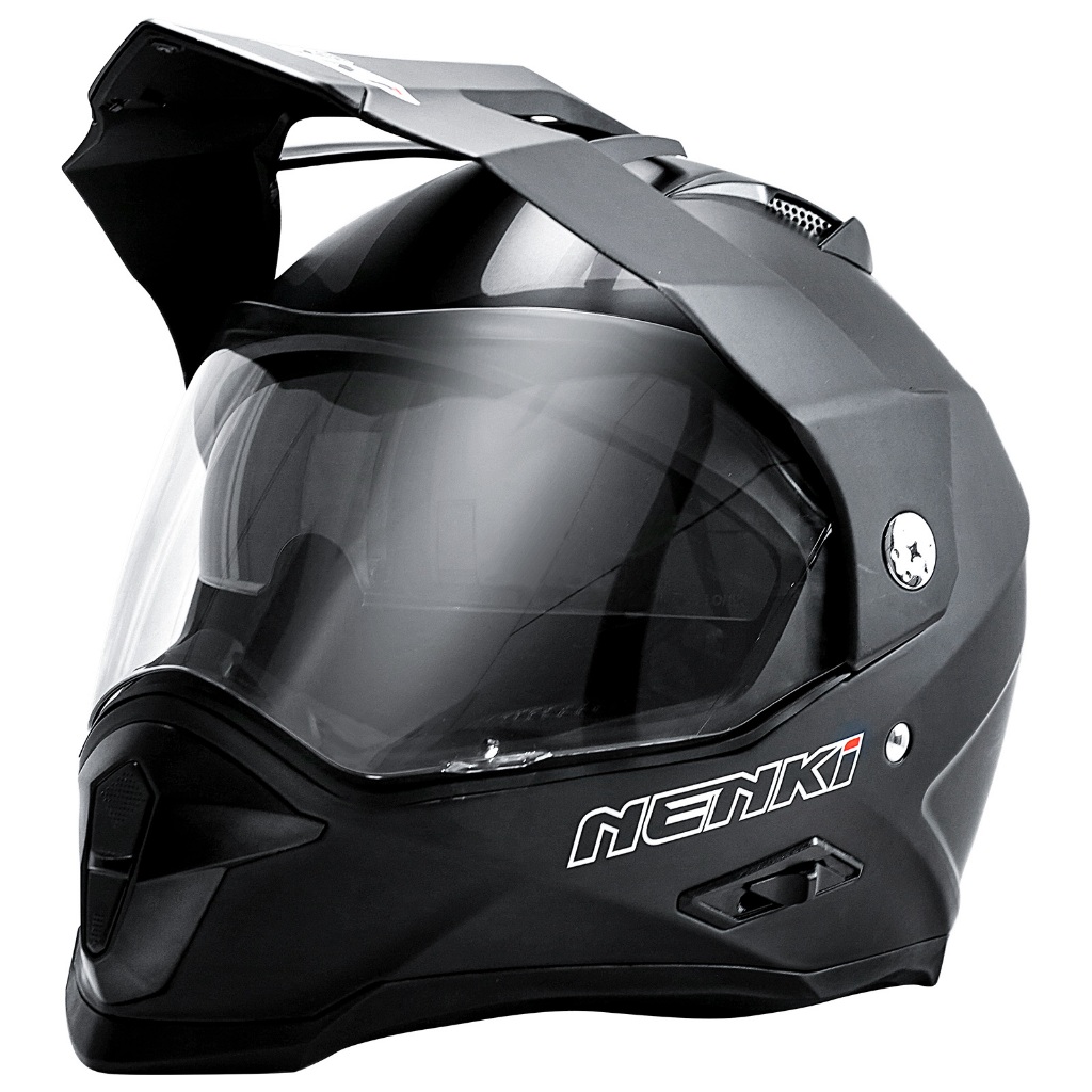 NENKI HELMET MATTE BLACK NK-313 FULL FACE MOTOCROSS OFF ROAD FIBERGLASS ...