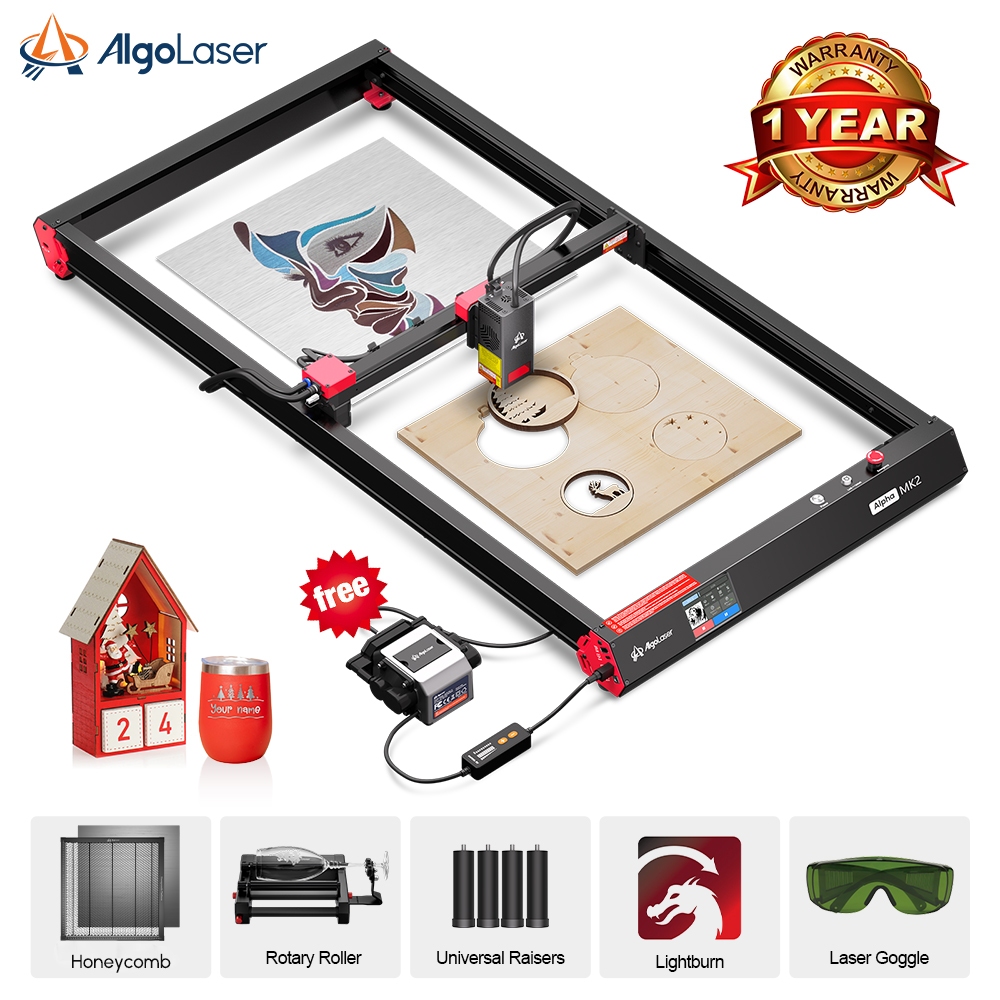 AlgoLaser Alpha MK2 20W 40*85CM CNC Laser Cutter Table Woodworking ...