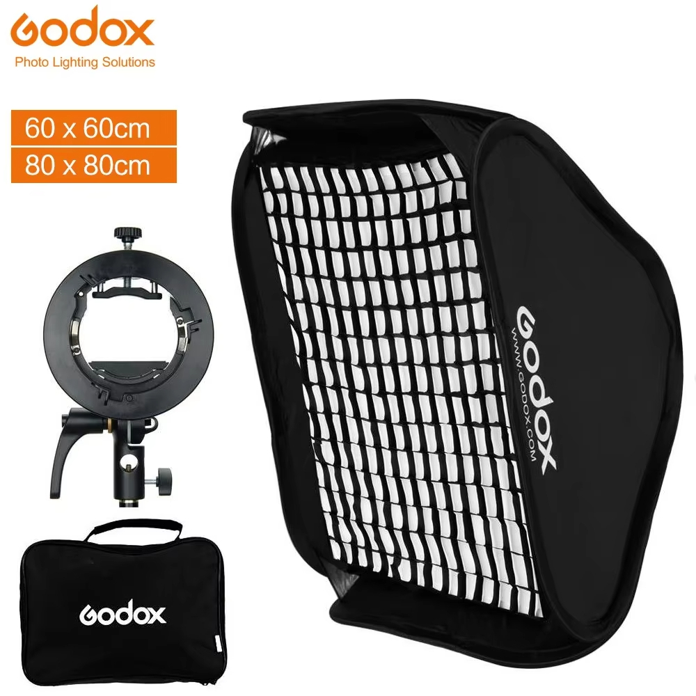 Godox 60CM 80CM Soft Box Ajustable Speedlight Softbox S2 Bracket Bowens ...