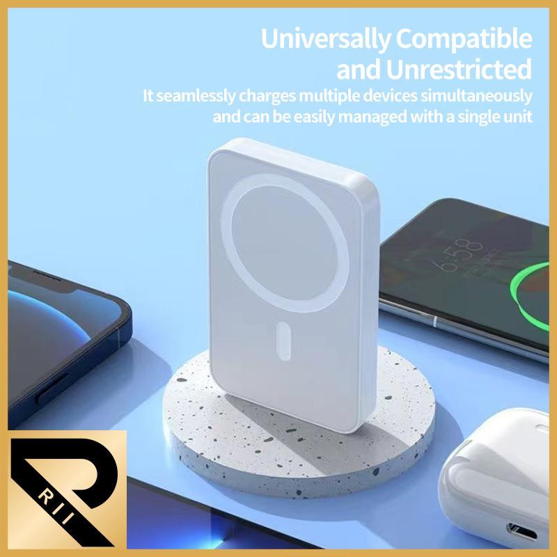 RII Magnetic Wireless Power Bank Suitable for iphone 12 13 14 15 16 Pro ...
