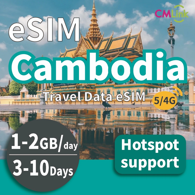 Cambodia Travel Data SIM Card with Unlimited (3-10Days, 1GB/2GB Daily ...