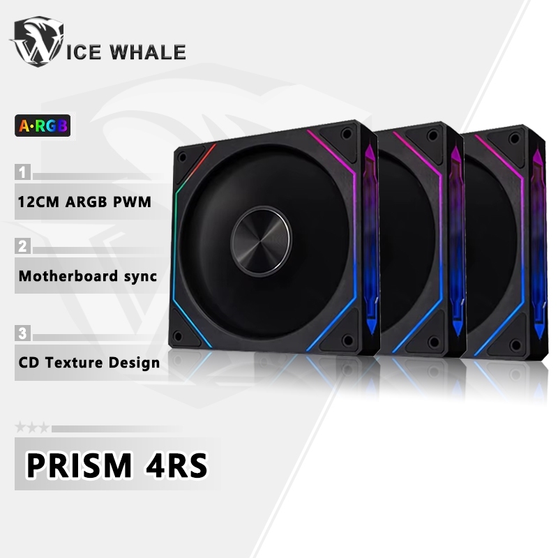 ICE Whale Prism 4RS 3PCS ARGB PC Case CPU Fan 120mm Infinity Mirror ...