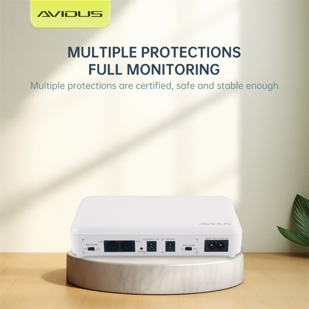 AVIDUS 10400mAh Mini UPS Power For Android And Apple Devices Fast ...