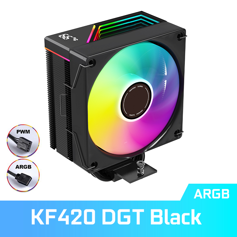 Jungle Leopard KF420 Digital ARGB CPU Cooler Black / White 4 Heat Pipes ...