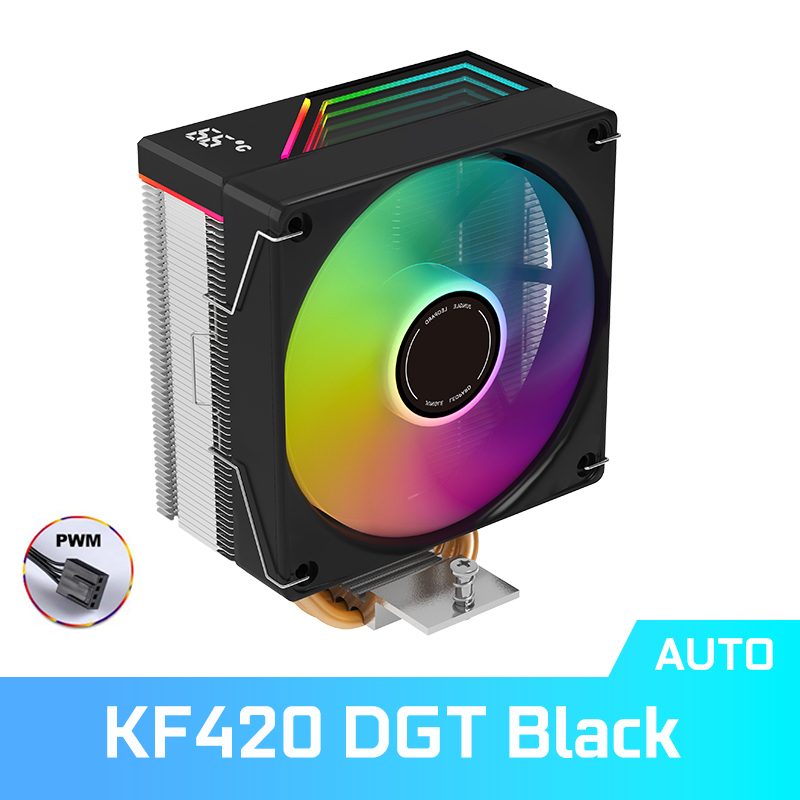 Jungle Leopard KF420 Digital ARGB CPU Cooler Black / White 4 Heat Pipes ...