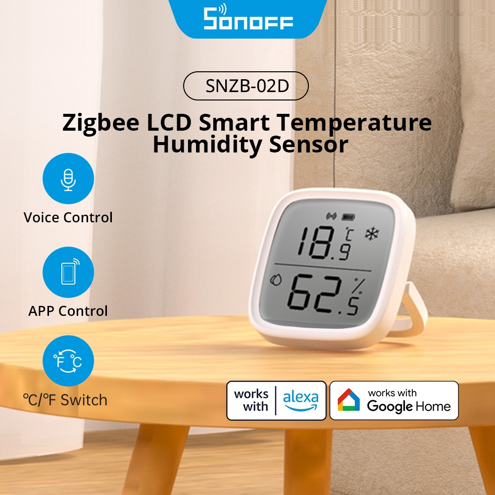 SONOFF SNZB-02D Zigbee LCD Smart Temperature Humidity Sensor Sync ...