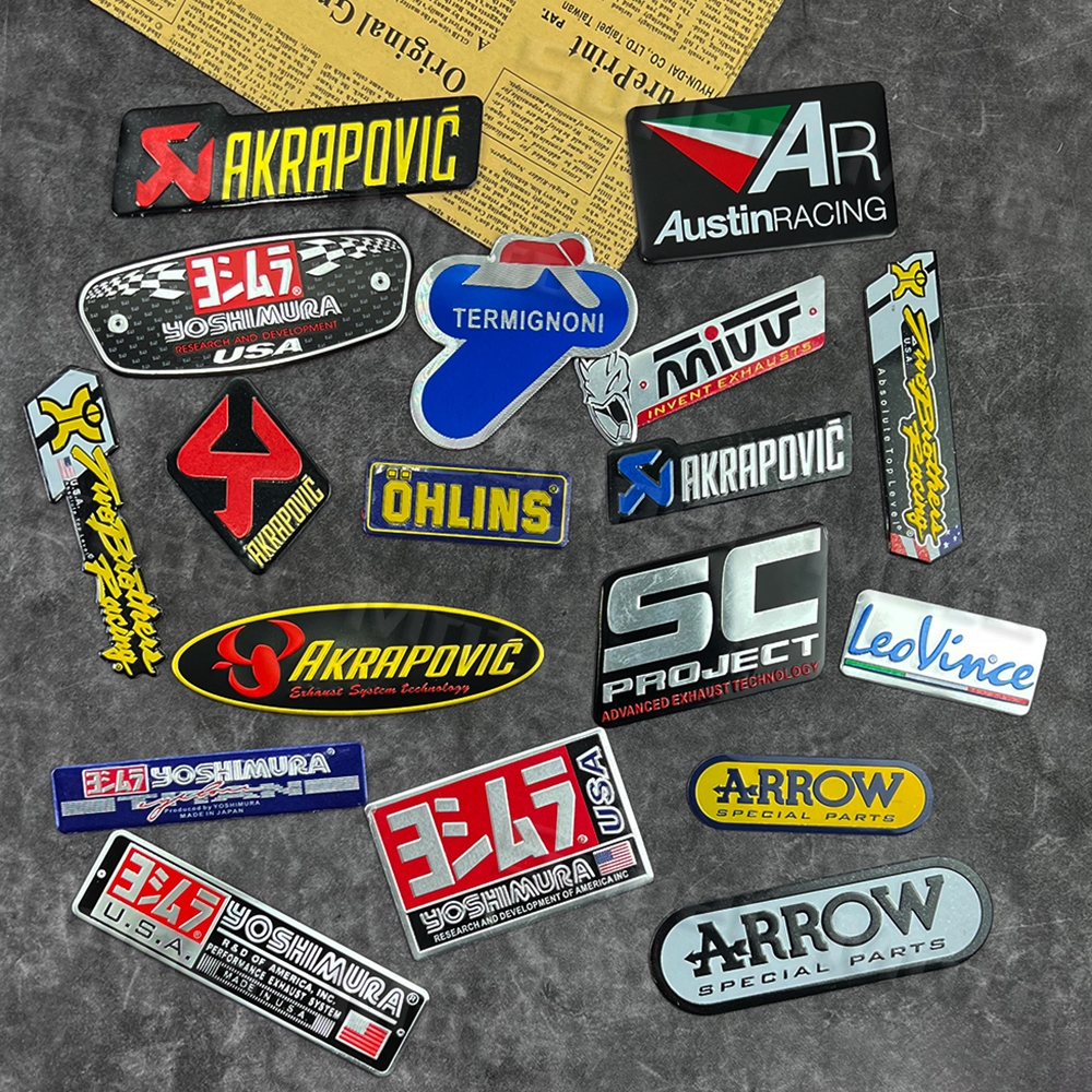 3D Motorcycle Exhaust Pipe Decal Accessories Aluminum Sticker For ...