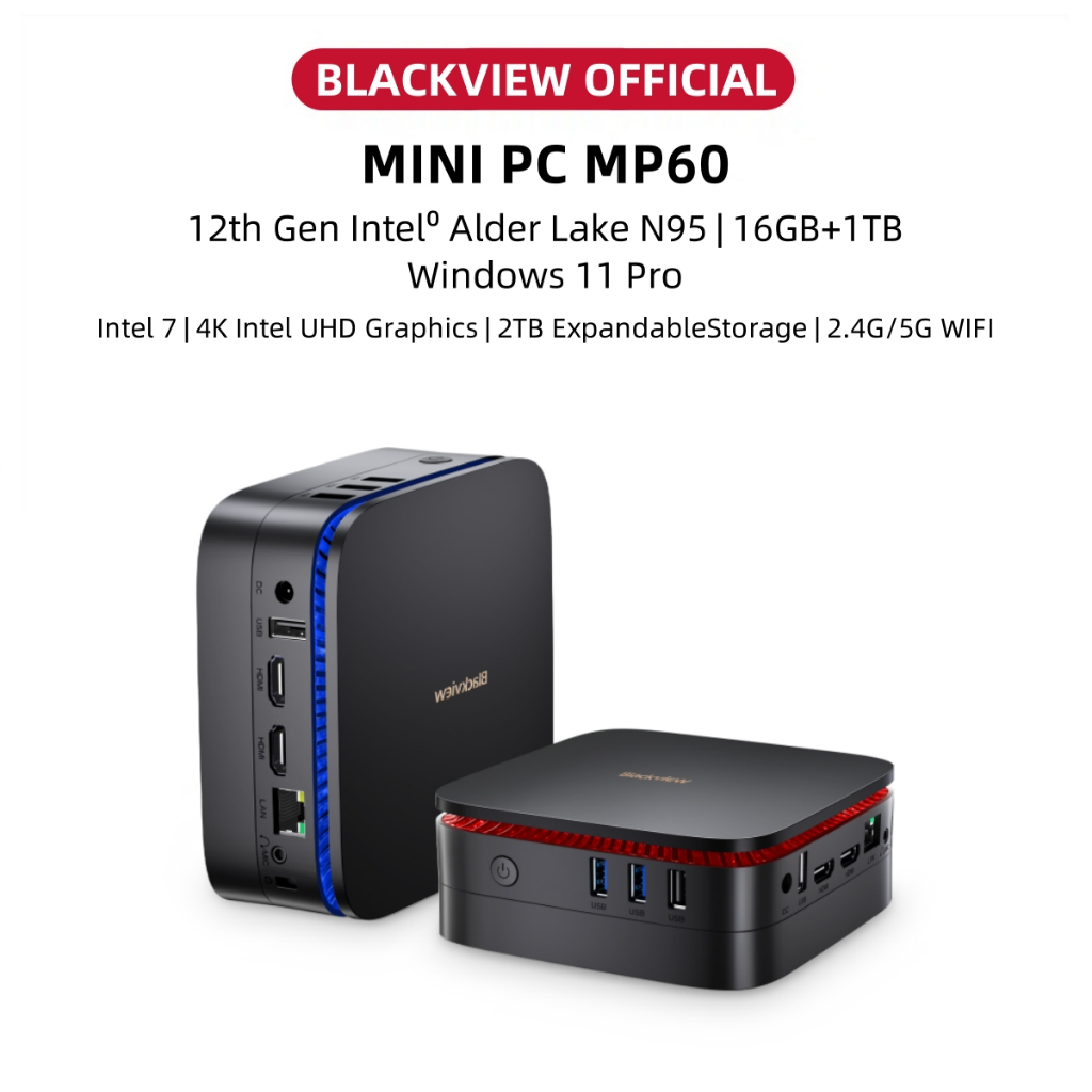 Blackview MP60 Mini PC Intel N-series CPU Windows 11 Pro VESA Mount ...