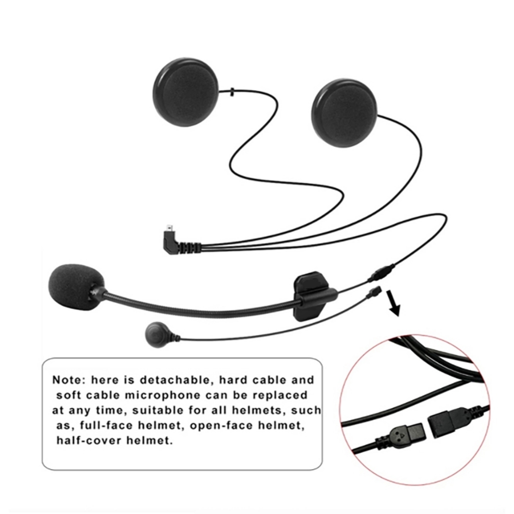Original Motorcycle helmet headset T-MAX Dual Mics Earphone & Speaker ...