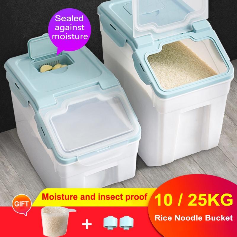 Multifunctional Food Storage Organizer 25kg Rice Storage Sealed Rice ...