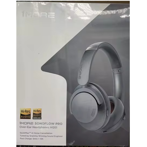 Original 1MORE SonoFlow Pro HQ51 Overhead Full size Headphones, Hi-Res LDAC AAC, ANC 12 Music EQ ...