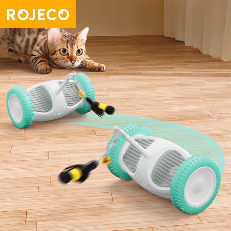 ROJECO Interactive Cat Toy Intelligent Balance Car Rechargeable Cat ...