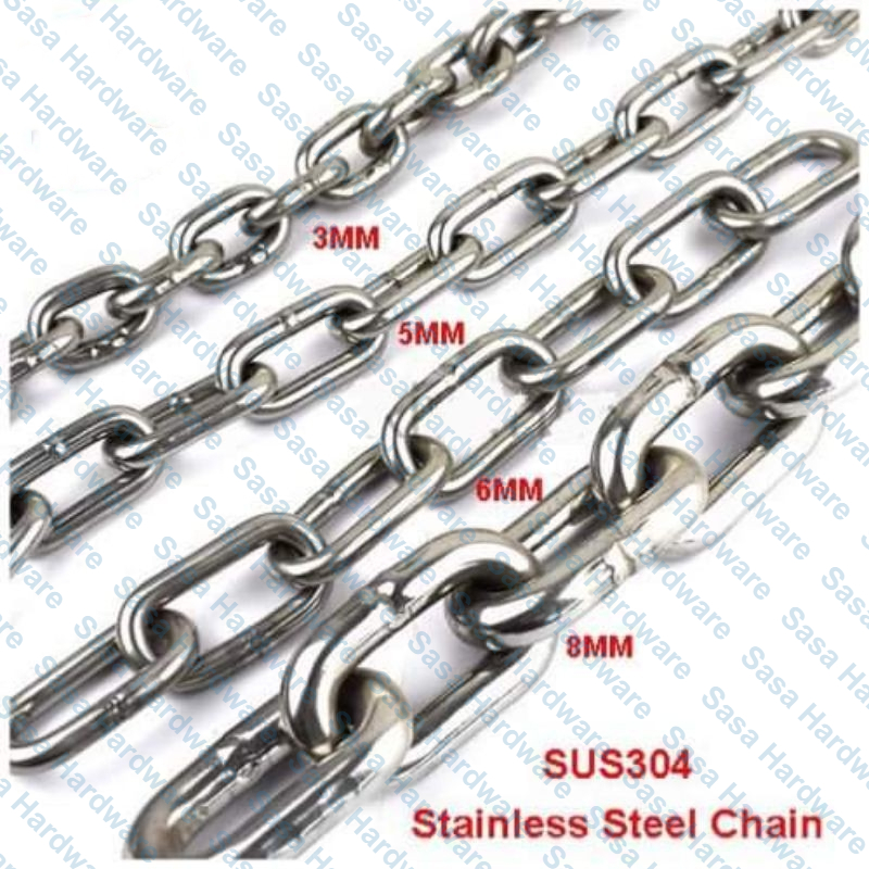 kadina 304 Stainless Chain 1meter 3.3feet 2--6mm kadena Chain Steel ...