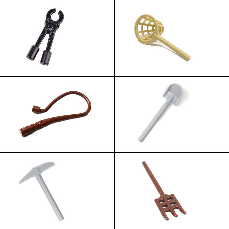 MOC Farm Tool Spade Rake Fork Hoe Shovel Accessories Bricks 95345 88704 ...