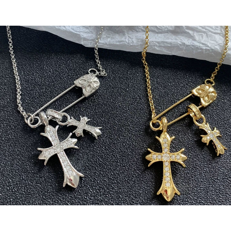 2025 NEW Double Cross Pin necklace-LENGTH ABOUT 52CM | Shopee Philippines