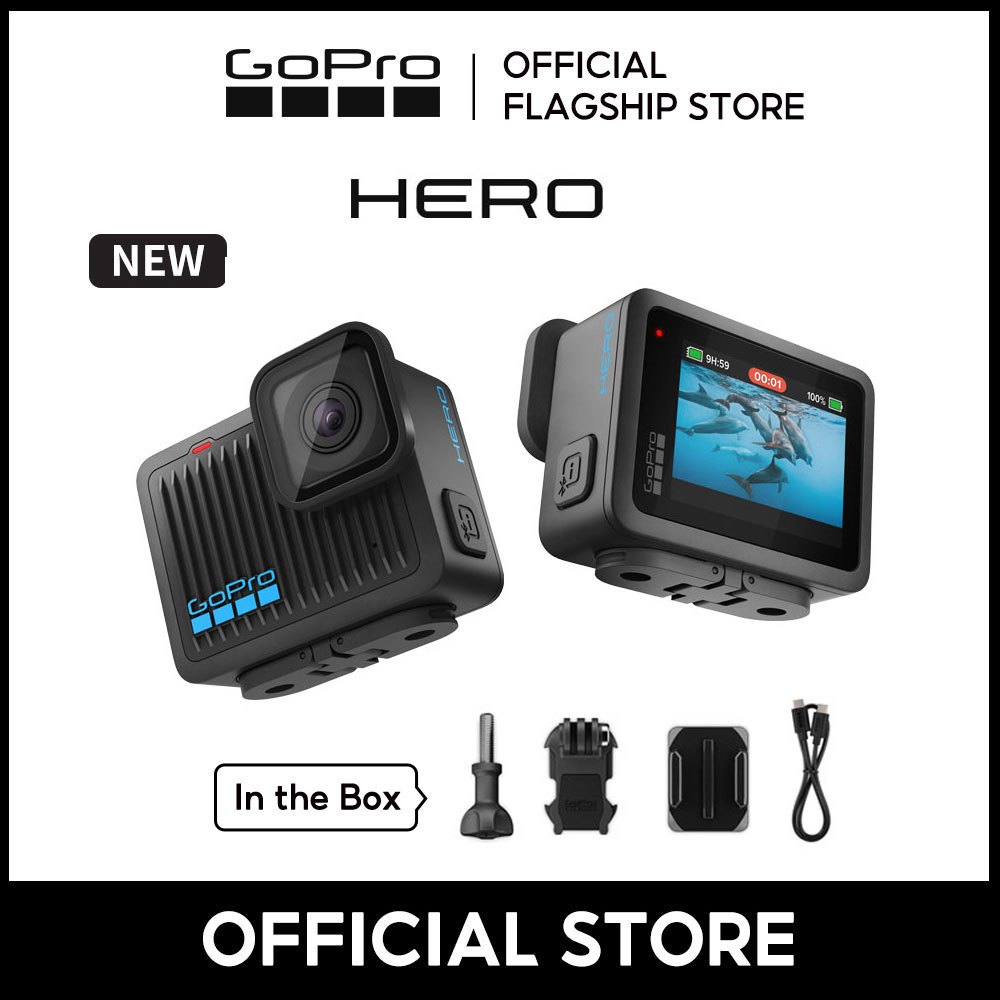 [1 Year Warranty] GoPro HERO, smallest 4K action camera, Video 4K/30 ...