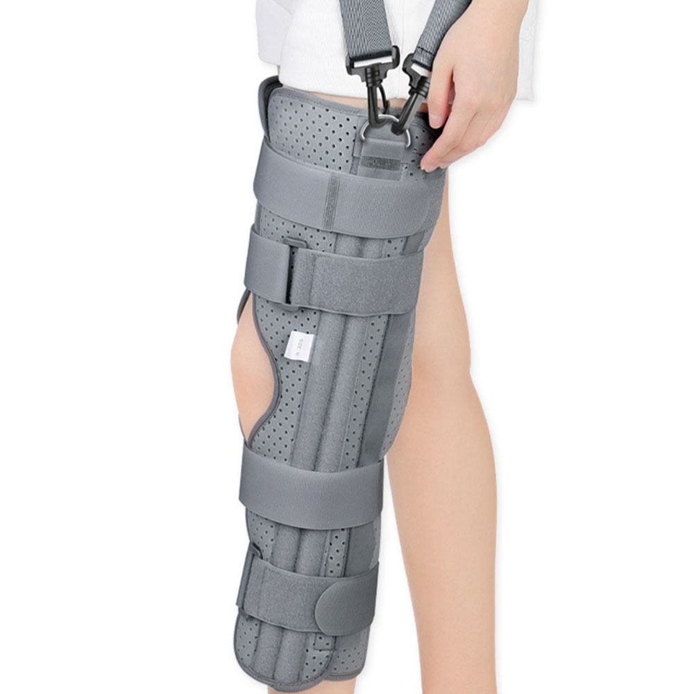 3-Panel Knee Immobilizer Full Leg Support Brace Aluminum Alloy Straight ...