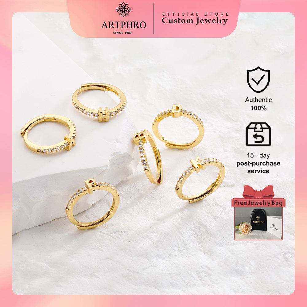 ARTPHRO Letter Ring For Women and Men Promise Engagement Ring gift ...