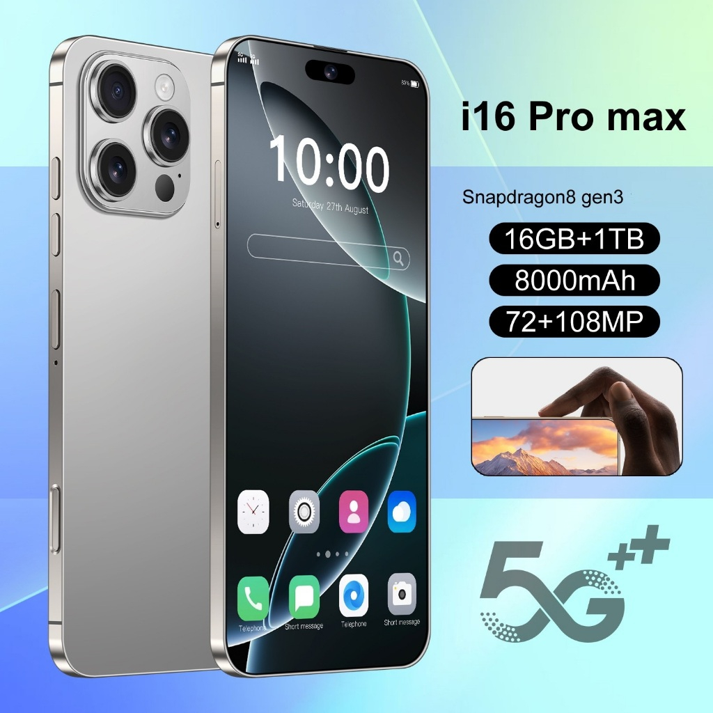 A16 Pro Max NEW 4G/5G Network 6.8inch Full Screen Large Memory 16GB+1TB ...