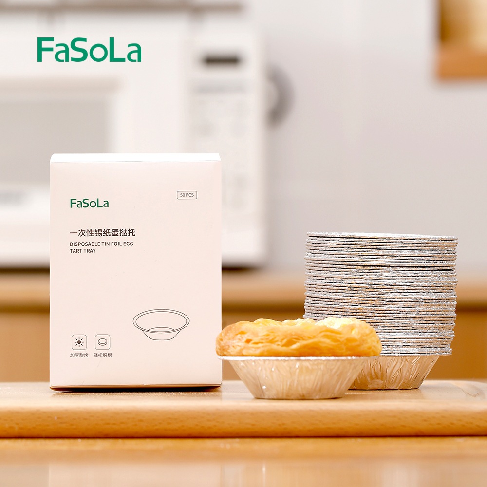 50Pcs Egg Tart Shells Mold Tin Foil Cups Disposable Bowl Cake Baking ...