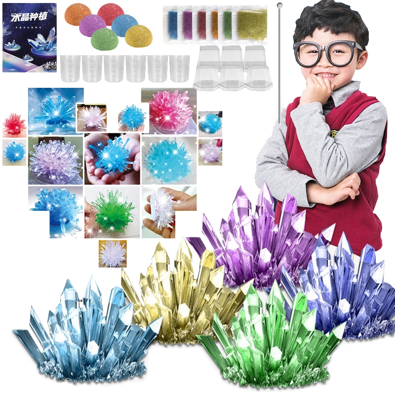 6 Colors Crystal Growing Kit Toys for Children Making Experiment STEM ...