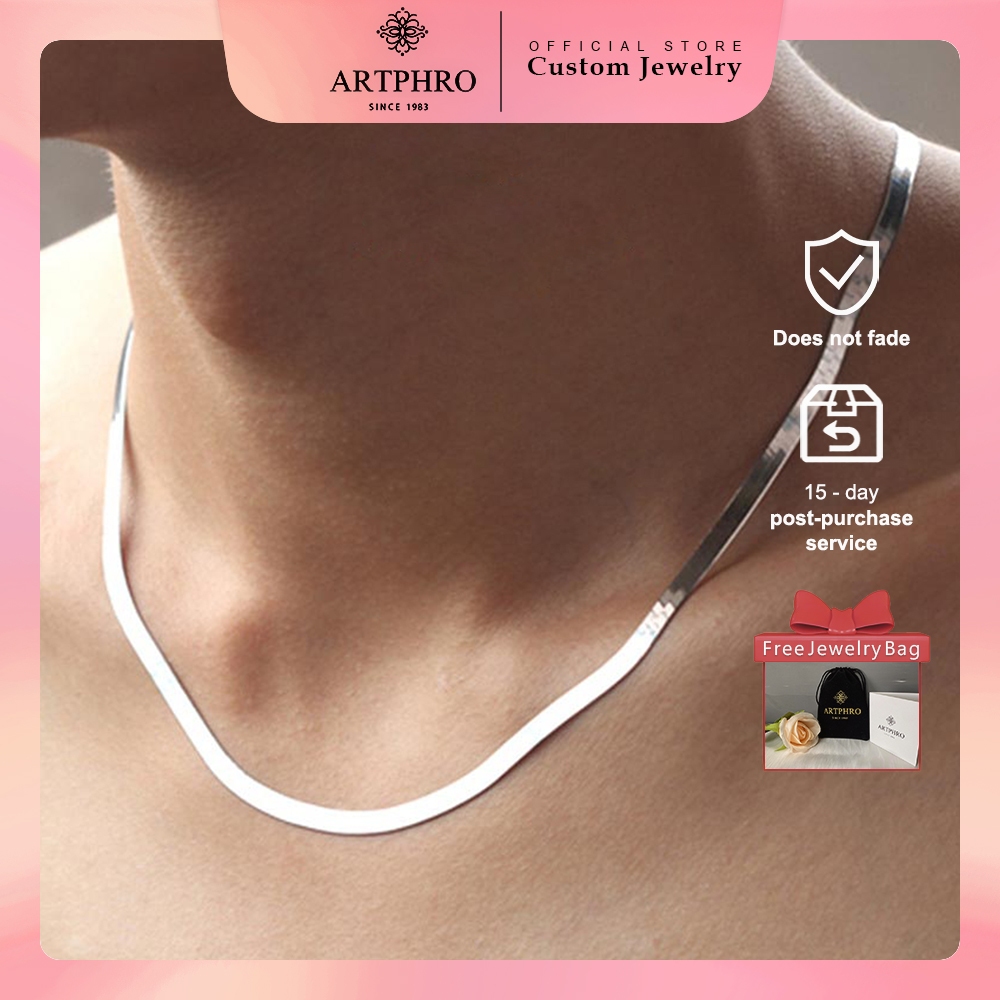 ARTPHRO Titanium Steel Snake Bone Necklace Minimalist Necklace For Men ...