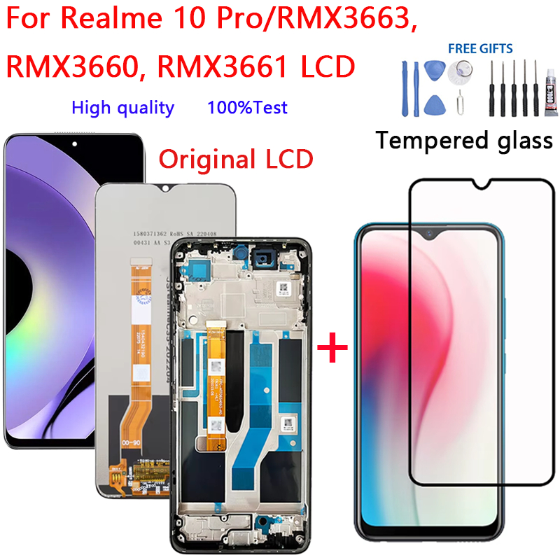 LCD For Realme 10 Pro RMX3663 RMX3660 RMX3661 Touchscreen Inner Screen ...