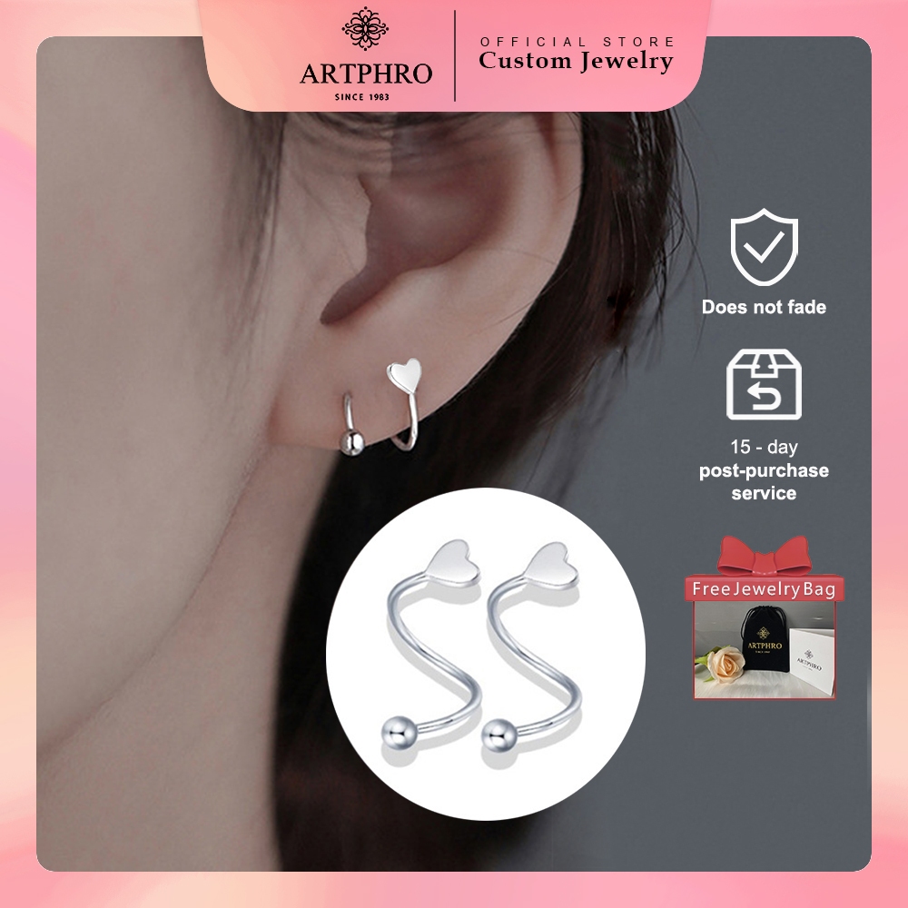 ARTPHRO Spring screw earrings, stainless steel studs, unique and niche ...