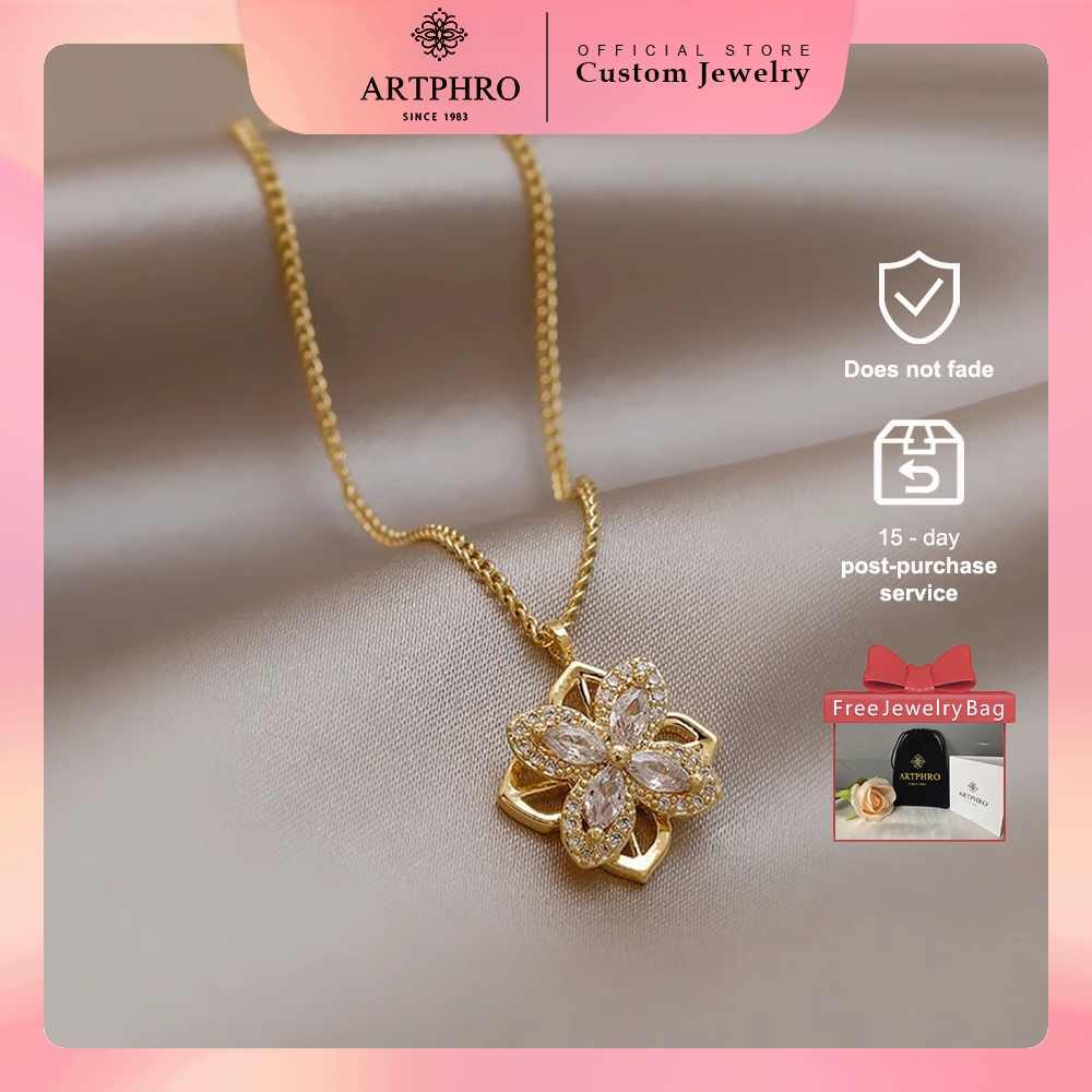 Graduation gift ARTPHRO Four Leaf Clover Lucky Spin Zircon Necklace for ...
