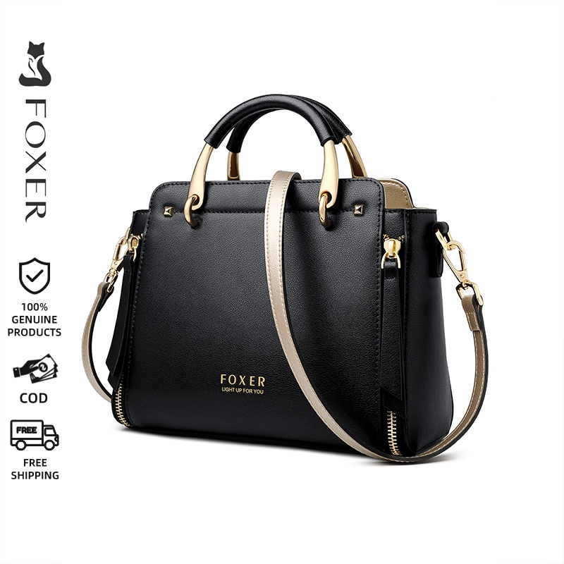 FOXER Ladies Hand Bag Genuine Leather Modern Style High-End Fashion ...