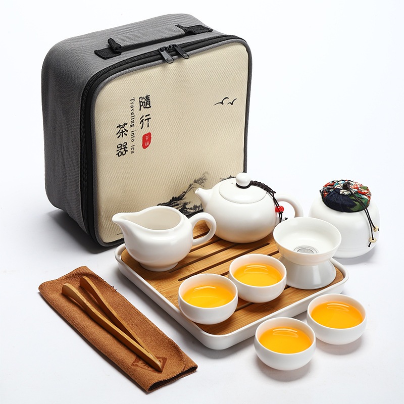 Portable Travel Ceramic Porcelain Kung Fu Chinese Tea Set Gift C/W ...