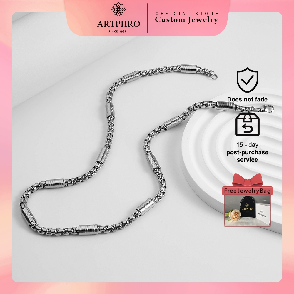 ARTPHRO Cylindrical titanium steel necklace, retro and colorfast for ...