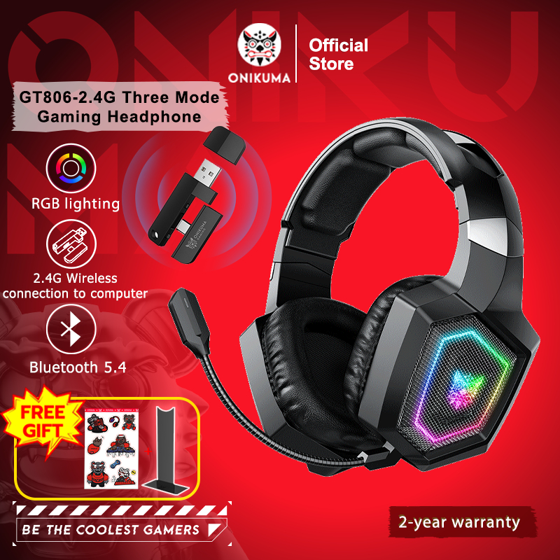 ONIKUMA GT806 Three Mode 2.4G Wireless 5.3 Headphone With Mic E-Sports ...