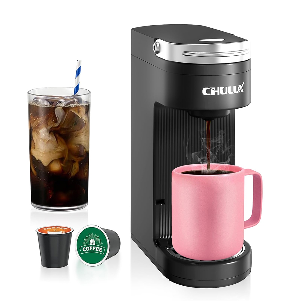 CHULUX Slim Single Serve Coffee Maker for K Cup Pods & Ground Coffee ...